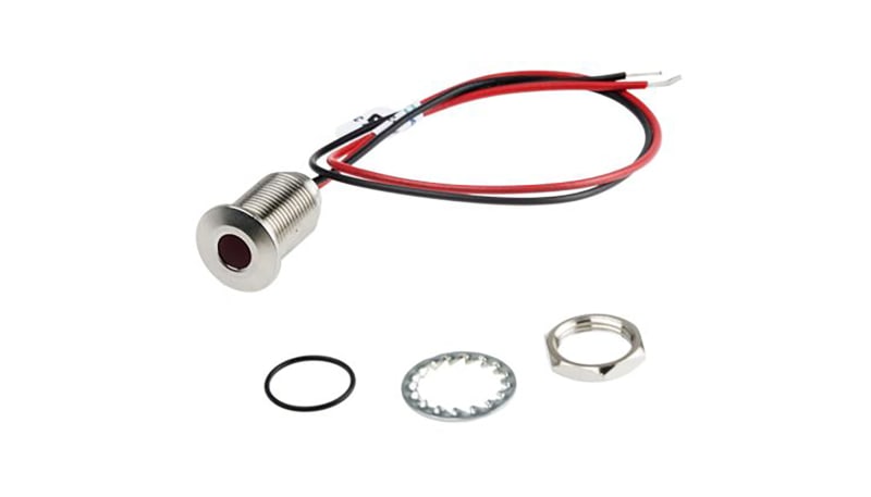 RS PRO 1393350 Red Panel Mount Indicator, 21.6 26.4Vdc, 10mm Mounting Size