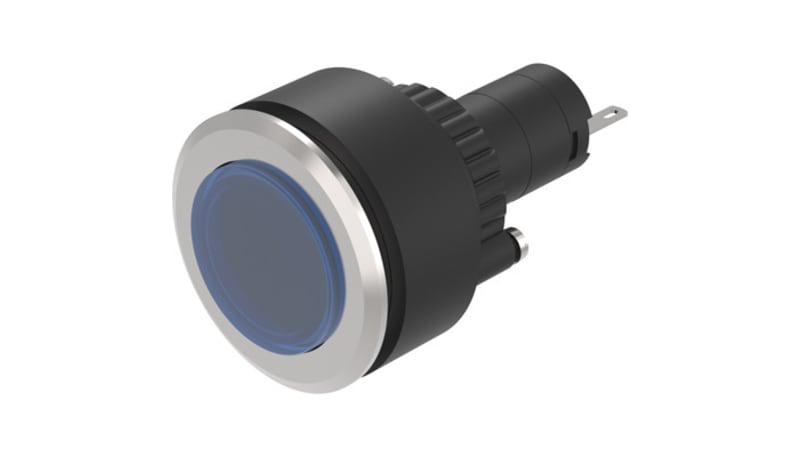 EAO K14-040.210011 LED Indicator Round 35mm Plastic Flat Blue Lens ...