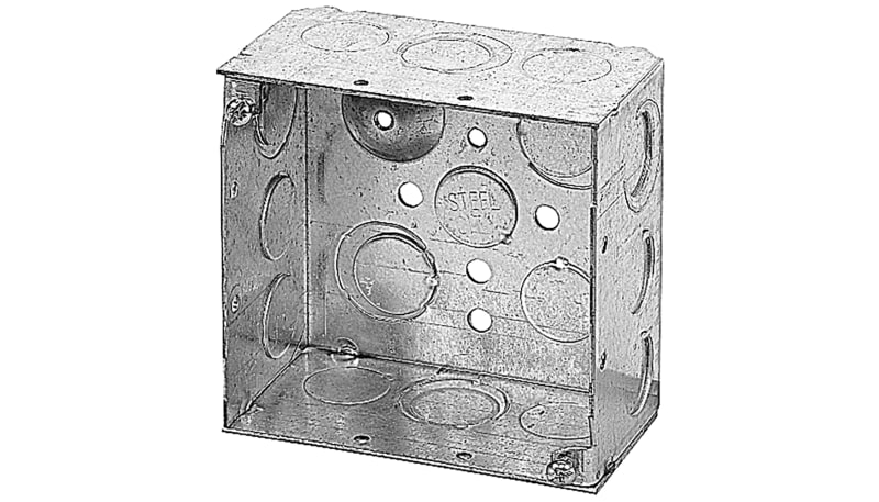 Steel City by ABB 521711234E Square Box, 4"Sq x 2-1/8"D, 1/2" Knockouts ...