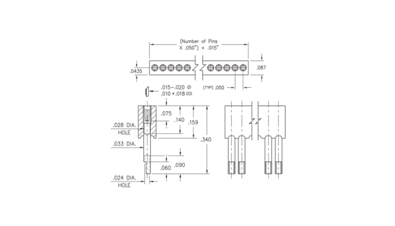 Mill-Max 851-13-009-10-003000 STANDARD SOCKET HEADER, 09 Pins, Gold ...