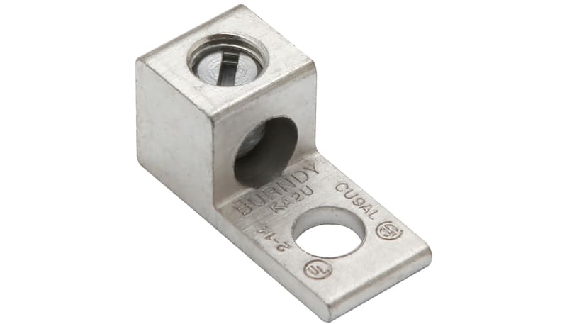 BURNDY KA2U Screw Terminal Lug, Aluminum, Bolt Size 0.25 in, 2-14 AWG ...