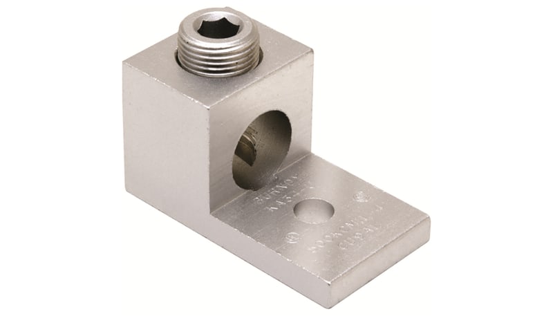 BURNDY KA34U Lug Terminal, Aluminum, 1 Hole, 4 AWG, 3/8" Stud, 1 Screw ...