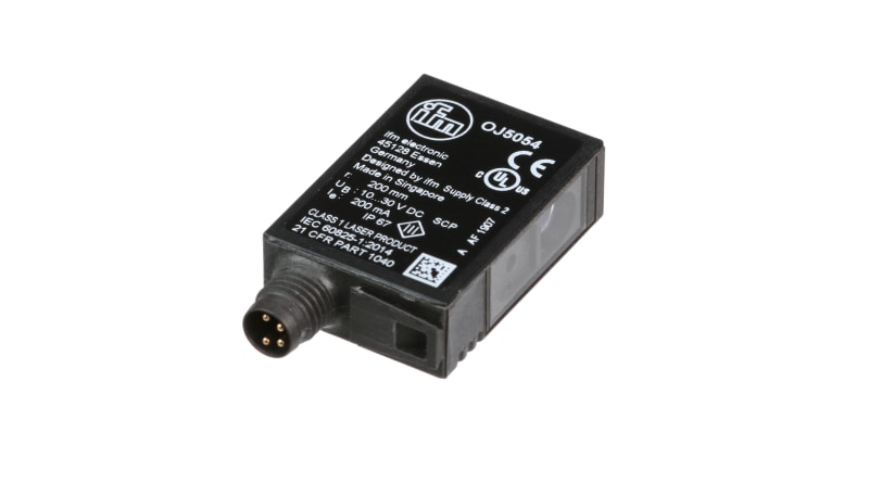 ifm efector OJ5054 Diffuse reflective sensor, 200mm range, 4wire DC PNP, LO/DO, pico QD, OJ Series
