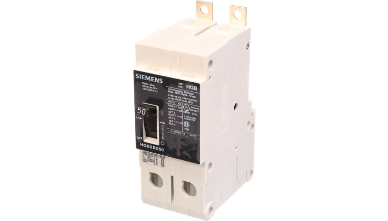 Siemens HGB2B050B BRKR HGB 50A 2P 480Y 35K LD LUG