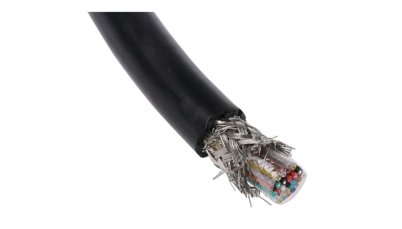 RS PRO 6600426 Industrial Cable 36 Wires Stranded Black PVC 30AWG 7x0 ...