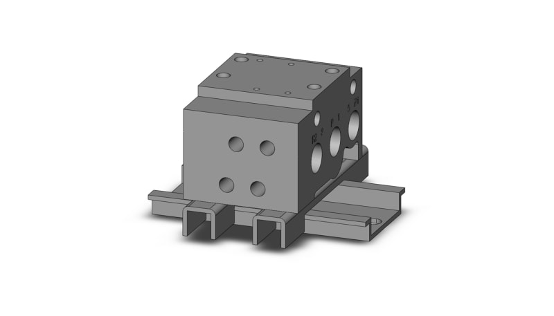 SMC Corporation VV5QZ15-02M5C-D Base Mounted Manifold, 2 Stations, 5 ...