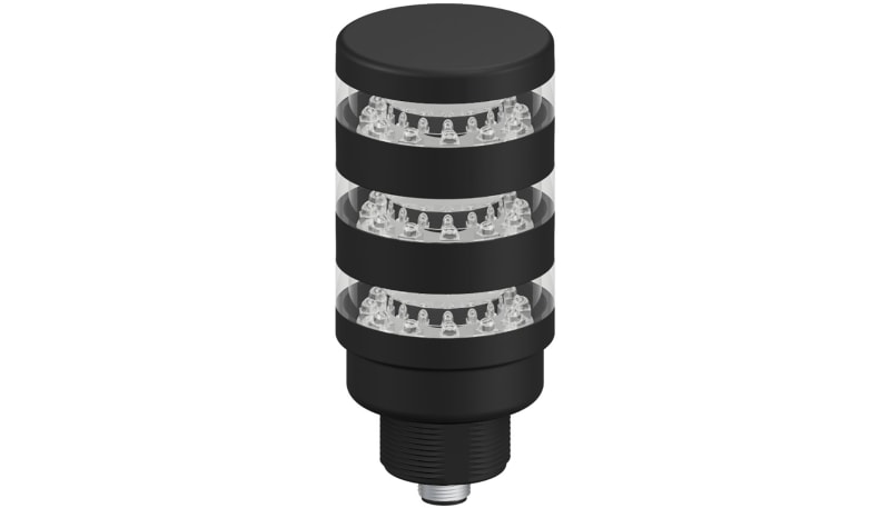 Banner Engineering TL50BLW1YRCQ Beacon Tower Light, Gray, 3-Color, 12 ...