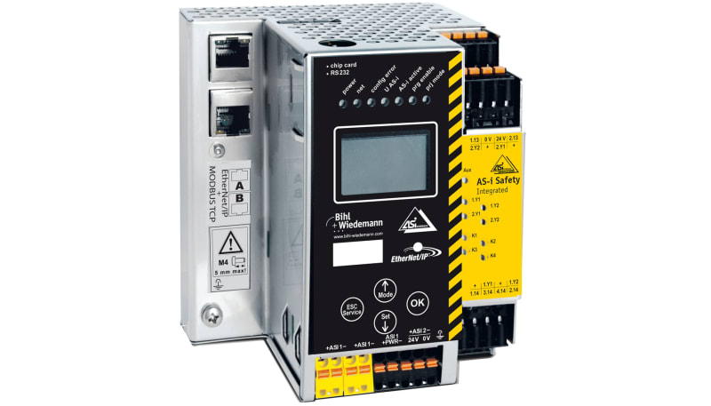 Bihl+Wiedemann BWU2273 AS-i 3.0 EtherNet/IP + ModbusTCP Gateway with ...