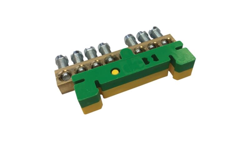 nVent ERIFLEX 568678 Earthing and Neutral Busbar with Green/Yellow DIN ...