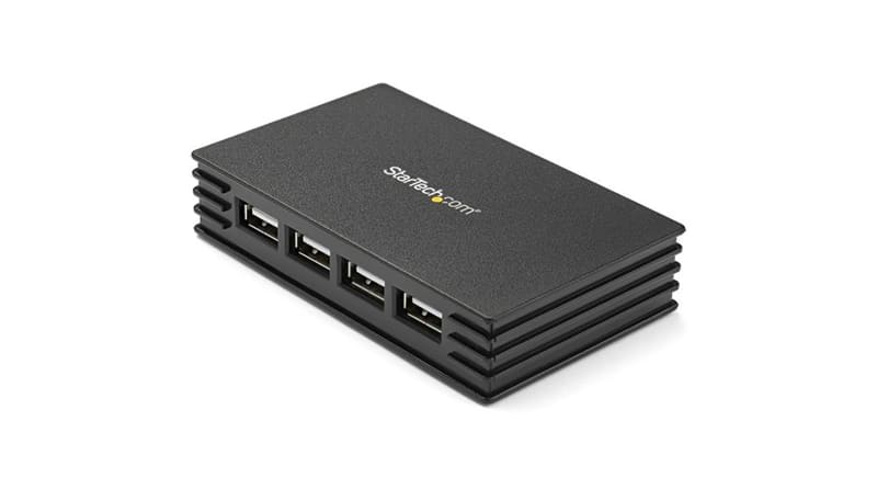 StarTech.com ST4202USB 4 Port Compact Black USB 2.0 Hub - Bus-powered or with Included Power Adapter