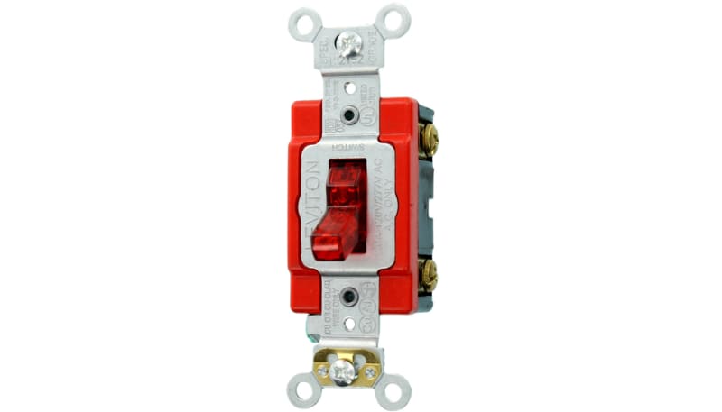 Leviton 1221-LHR RD SW TGL LITE SP 20A120VAC