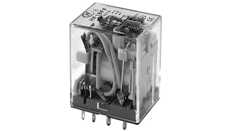 Hongfa HF18FH/A024-4Z13D(257) Power Relay, 7A, 24VAC, 4 Form C, Socket Terminals, AgCe.LED ...