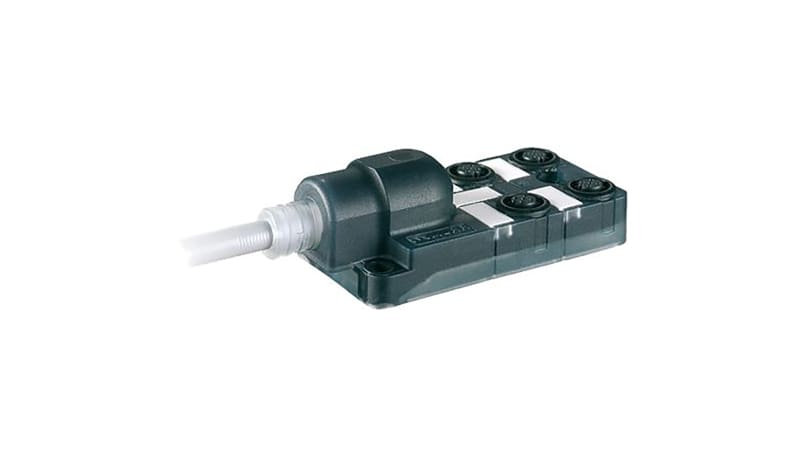 RS PRO 1747886 M12 4-Port 5 Pole Splitter Box 24V Plastic Housing IP67 ...