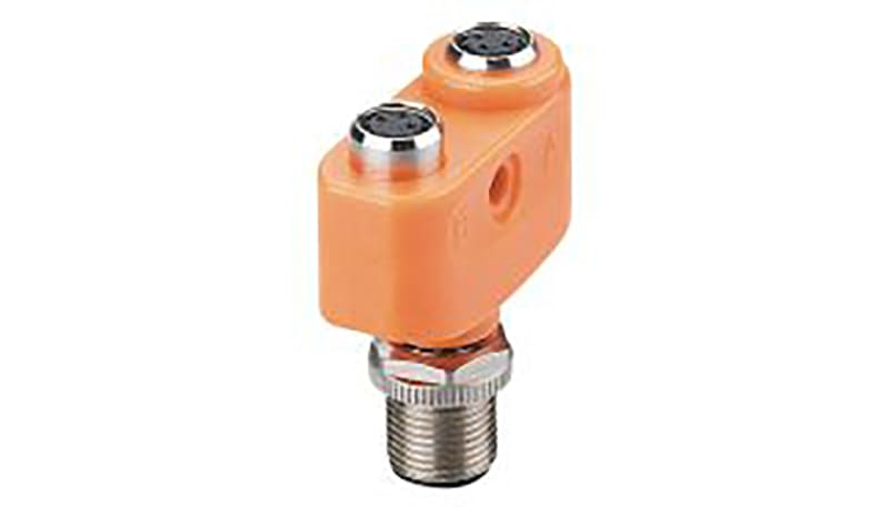 ifm efector EBC112 Circular Connector Y Splitter, 4-Pin M12 Male to 2x3 ...