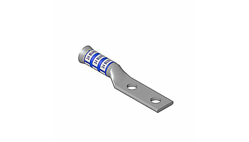 Color-Keyed by ABB 256-1014PHBS Copper Two-Hole Lug, 6 AWG, 1/4"Bolt ...