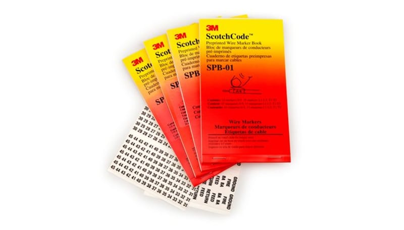3M SPB-16-LC1 ScotchCode PrePrinted Wire Marker Book, black print on a ...
