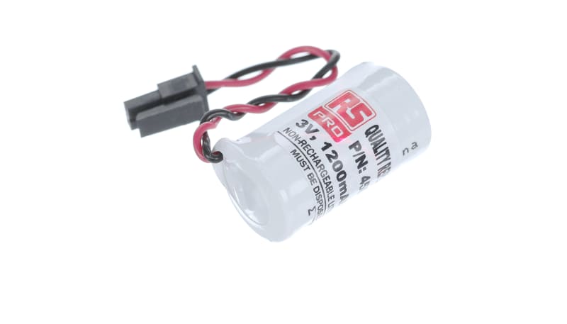 RS PRO 45000054 Non-Rechargeable Battery Pack 3V 1.2Ah Lithium Carbon ...