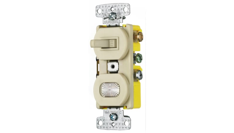 Hubbell Wiring Device-Kellems RC309I COMBO, 15A 3W TOG, PILOT/ILLUM, IV