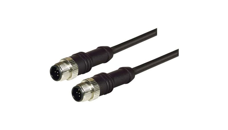 L-com M12M125A-1 M12 5 Position A-Coded Male/Male Cable1.0m-