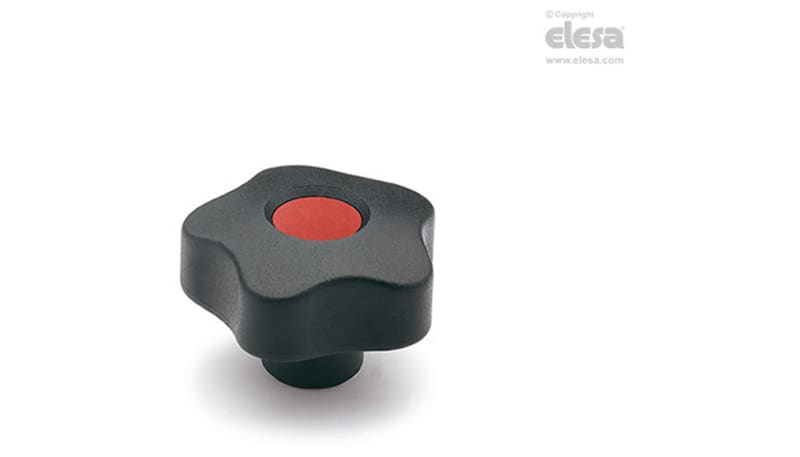 Elesa USA 70053-C9 VCT.74 A-12-C9, Lobe knobs, Black-oxide steel boss ...