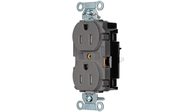 Hubbell Wiring Device-Kellems 5262STGYTR EdgeConnect, Receptacle, Comm ...