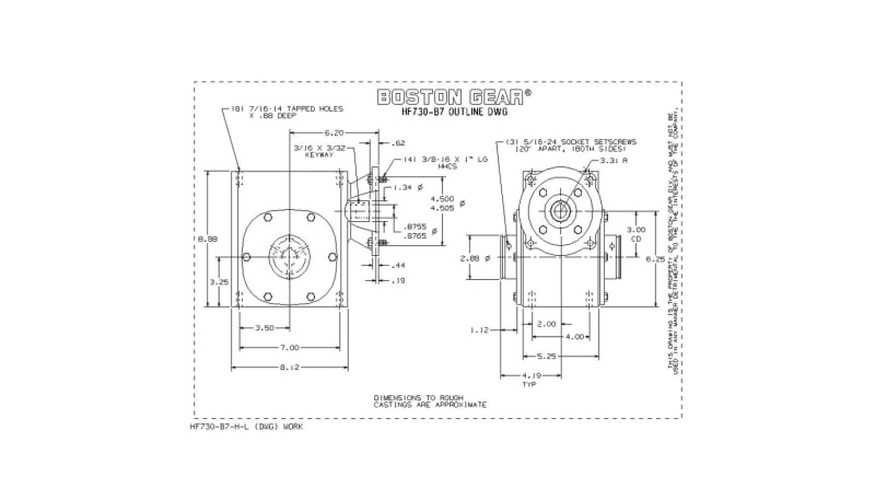 Boston Gear (Altra) HF730-20-B7-H-P32 Speed Reducer, Gearbox, Right ...