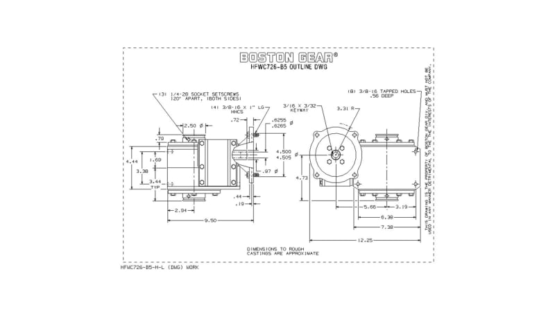 Boston Gear (Altra) HFWC726-1200-B5-H-P23 Speed Reducer, Gearbox, Right ...
