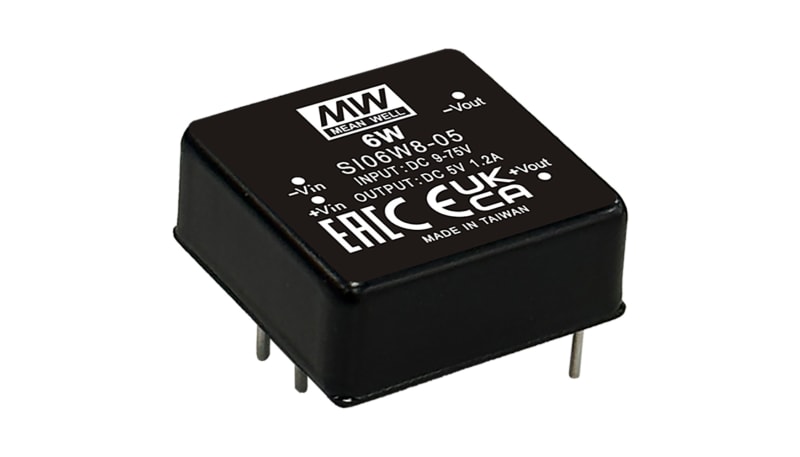 MEAN WELL SI06W8-09 Converter, DC-DC, 6W, 1 Output, 9-75Vin, 9Vout, DIP ...