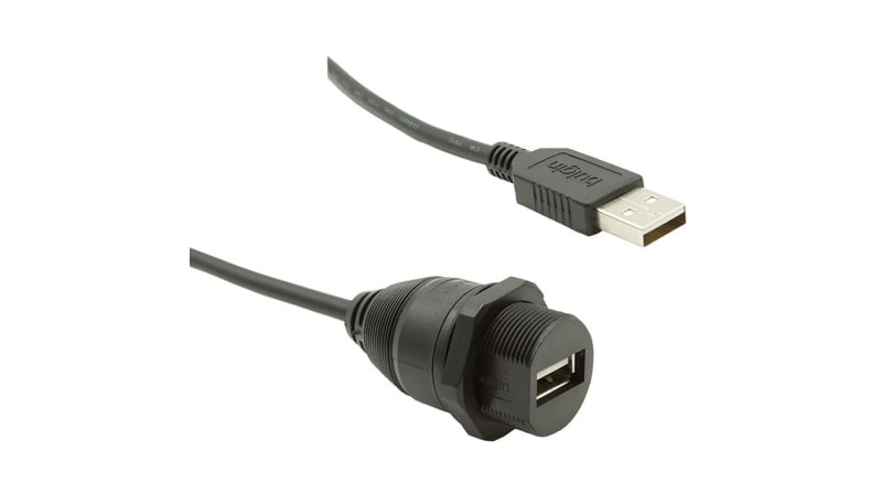 Bulgin PXP0023/A/3M00/A Plastic Rear Panel Mount USB A Female to USB A ...
