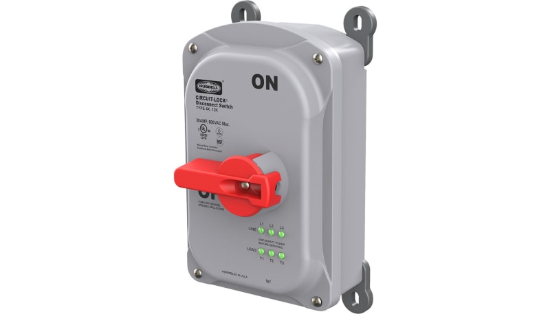 Hubbell Wiring Device-Kellems HBLDS30TPAC Motor Disconnect, 3 Pole, 30A ...