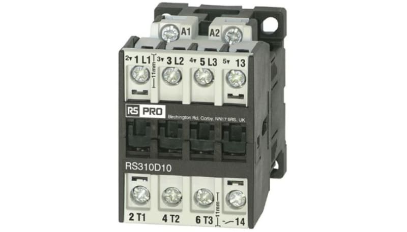 RS PRO 2778456 Contactor, 230 V ac Coil, 3 Pole, 22 A, 11kW, 3 to 400V ...