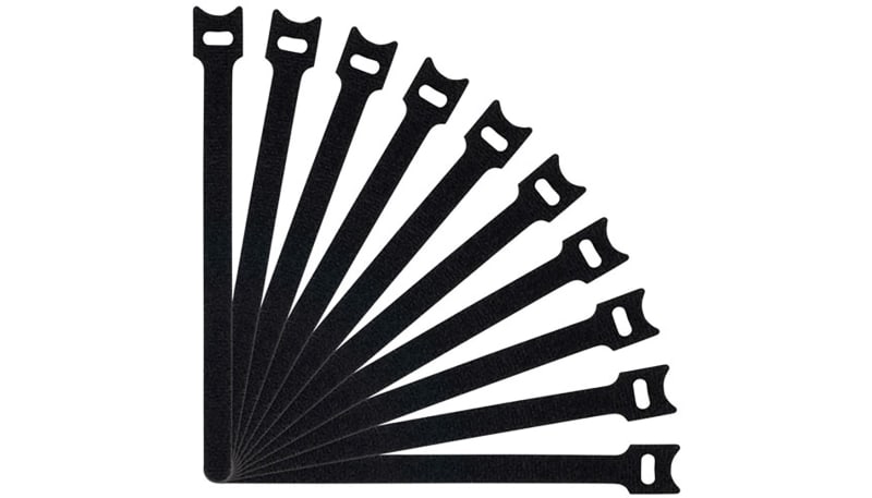 L-com LC-HL10IN-BLK 25 Pack - 10 Inch Hook and Loop Cable Ties Black