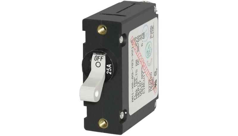 Blue Sea Systems 7218B-BSS Circuit Breaker Aa1 25A White (Flm- 10)