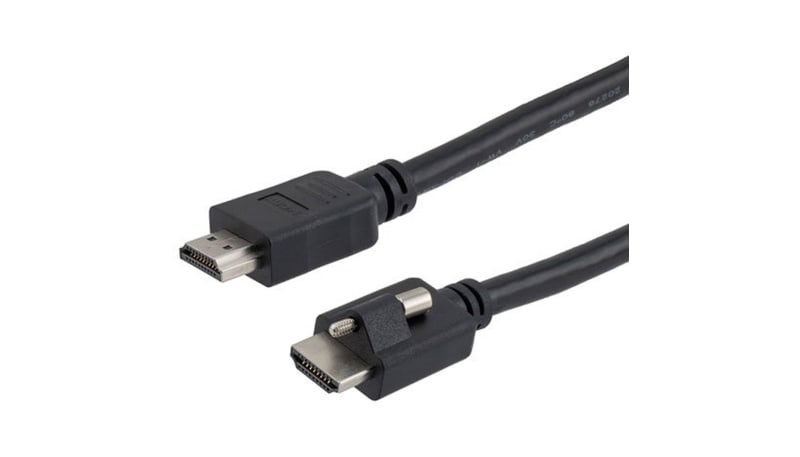 L-com HD21-SCWN-MM-1M HDMI 2.1, Male Top Screw to HDMI Male Non Screw,1M