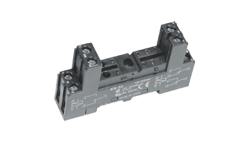 Custom Connector / RS PRO ES50 Relay Socket,8 Pin,2 Pole,DIN Rail Mount ...