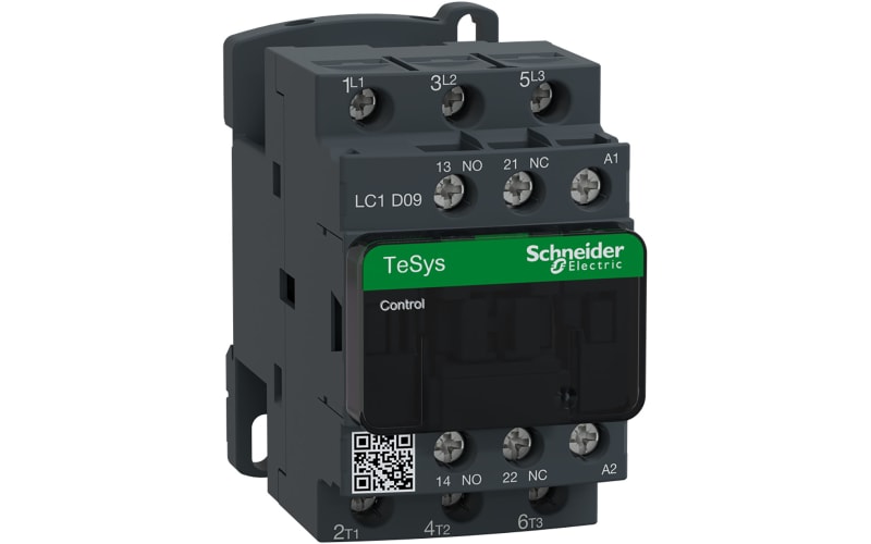 Schneider Electric LC1D09G7 Contactor Motor Control DIN Rail 3P, 9A 1NO ...