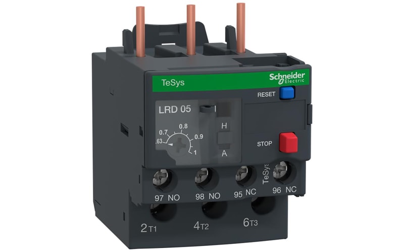Schneider Electric LRD05 Bimetallic Overload Relay, 575VAC, 1A IEC ...