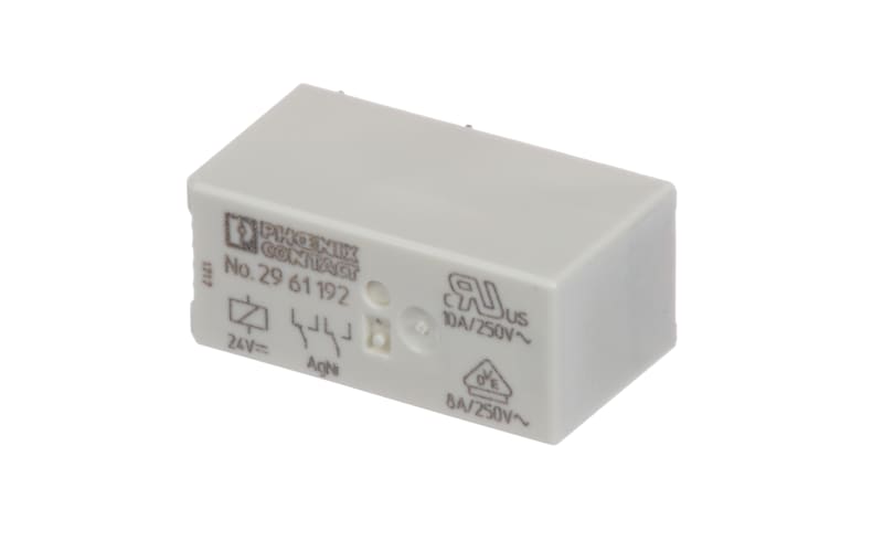 Phoenix Contact 2961192 Power Relays, Plug-in Miniature, DPDT, 24 VDC ...