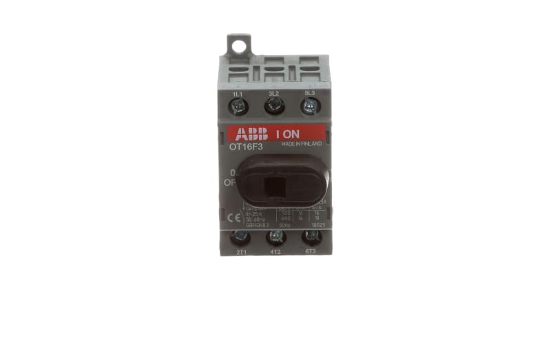 ABB OT16F3 Non-Fused Disconnect switch 20A 3 Poles 600VAC, DIN Rail ...