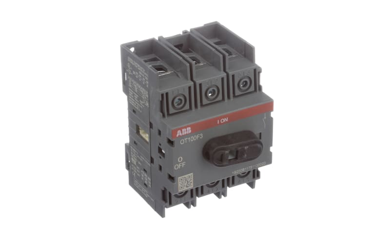 ABB OT100F3 Non-Fused Disconnect switch 100A 3 Poles 600VAC, DIN Rail ...
