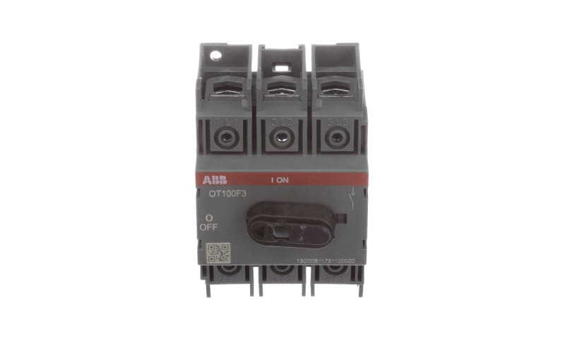 ABB OT100F3 Non-Fused Disconnect switch 100A 3 Poles 600VAC, DIN Rail / Panel Mount, UL508