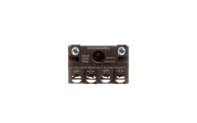 Siemens 52BJK Contact Block, DPST-NO/NC, 30mm, 10A/600VAC, For CL51 ...