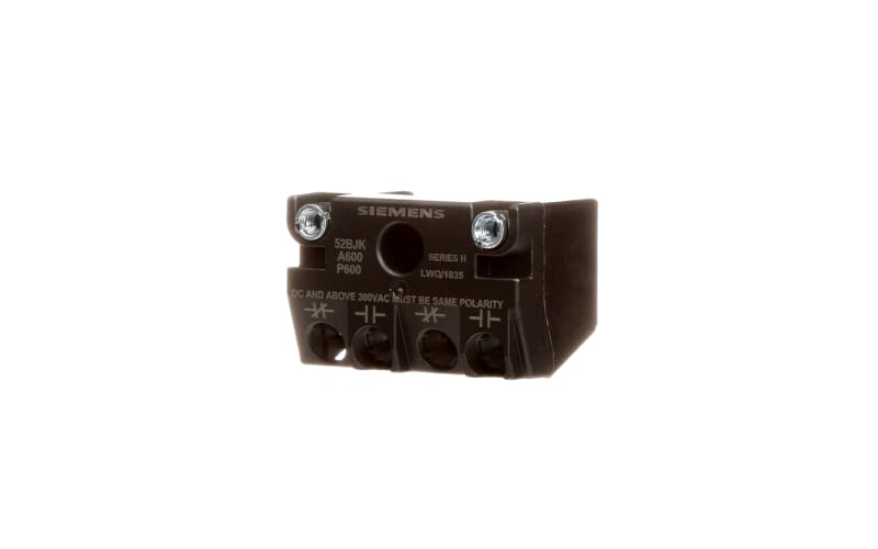 Siemens 52BJK Contact Block, DPST-NO/NC, 30mm, 10A/600VAC, For CL51 ...