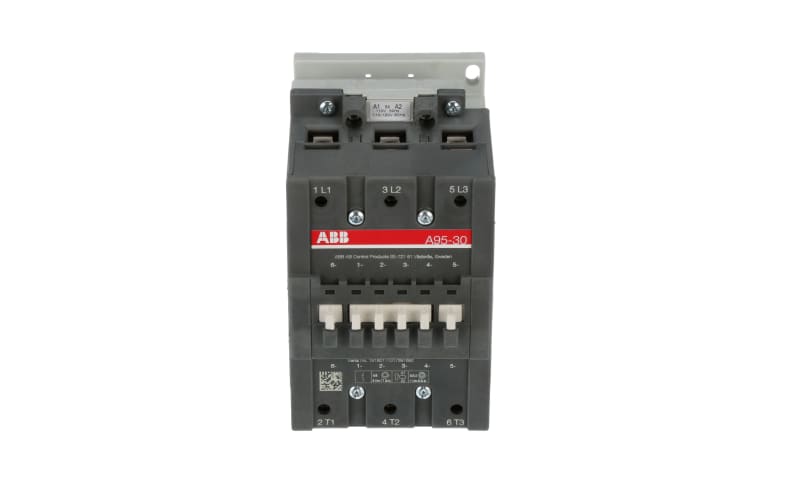 ABB A95-30-00-84 Contactor,NEMA,3 Pole,95A,110-120VAC@60Hz,110VAC@50Hz Coil,DIN Rail/Panel Mount