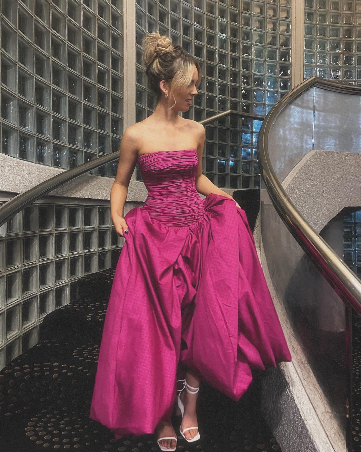 Aje - Violette Bubble hem Maxi Dress - Magenta | All The Dresses