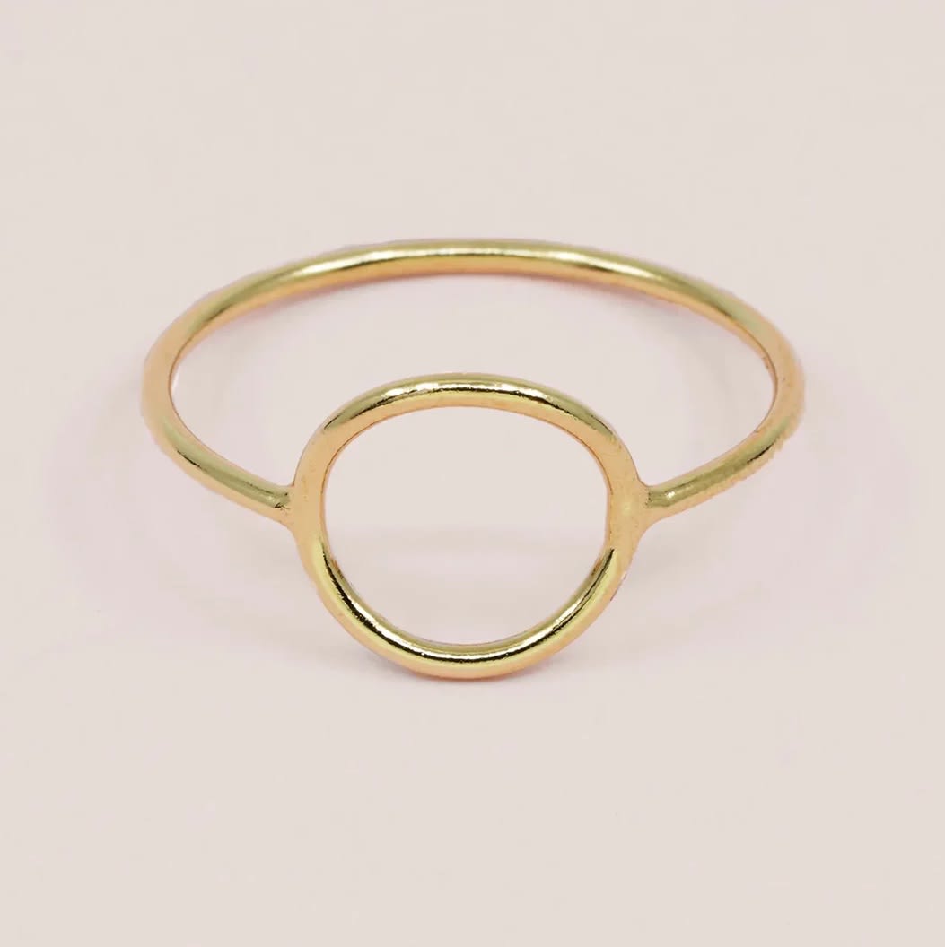 Circle ring 14ct yellow gold filled fine jewellery made in London