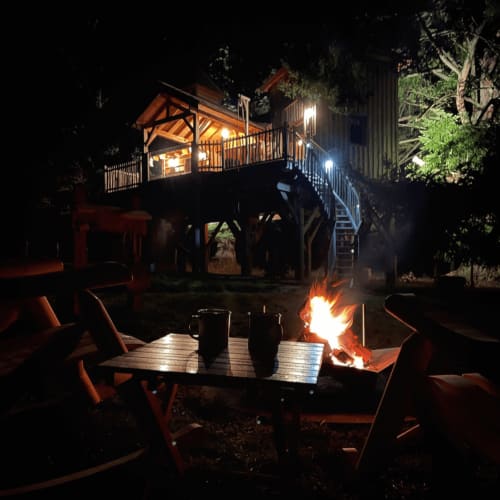 Rustic Château Treehouses with Jacuzzis in France