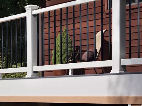 Amerhart | Trex Select Classic White Rail Kit with Round Black ...