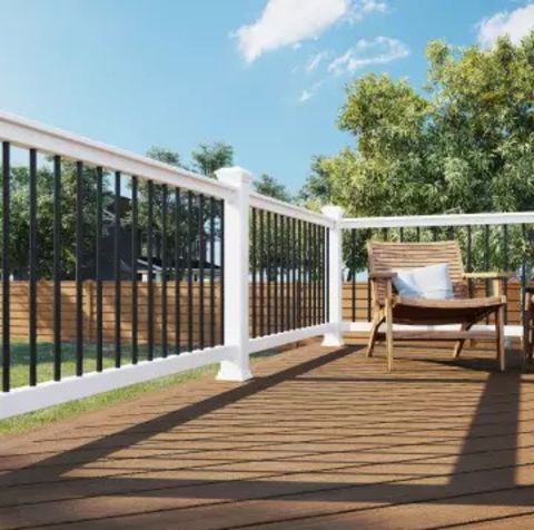 Amerhart | Trex Select T-Rail & Round Aluminum Baluster Kit for Stairs ...