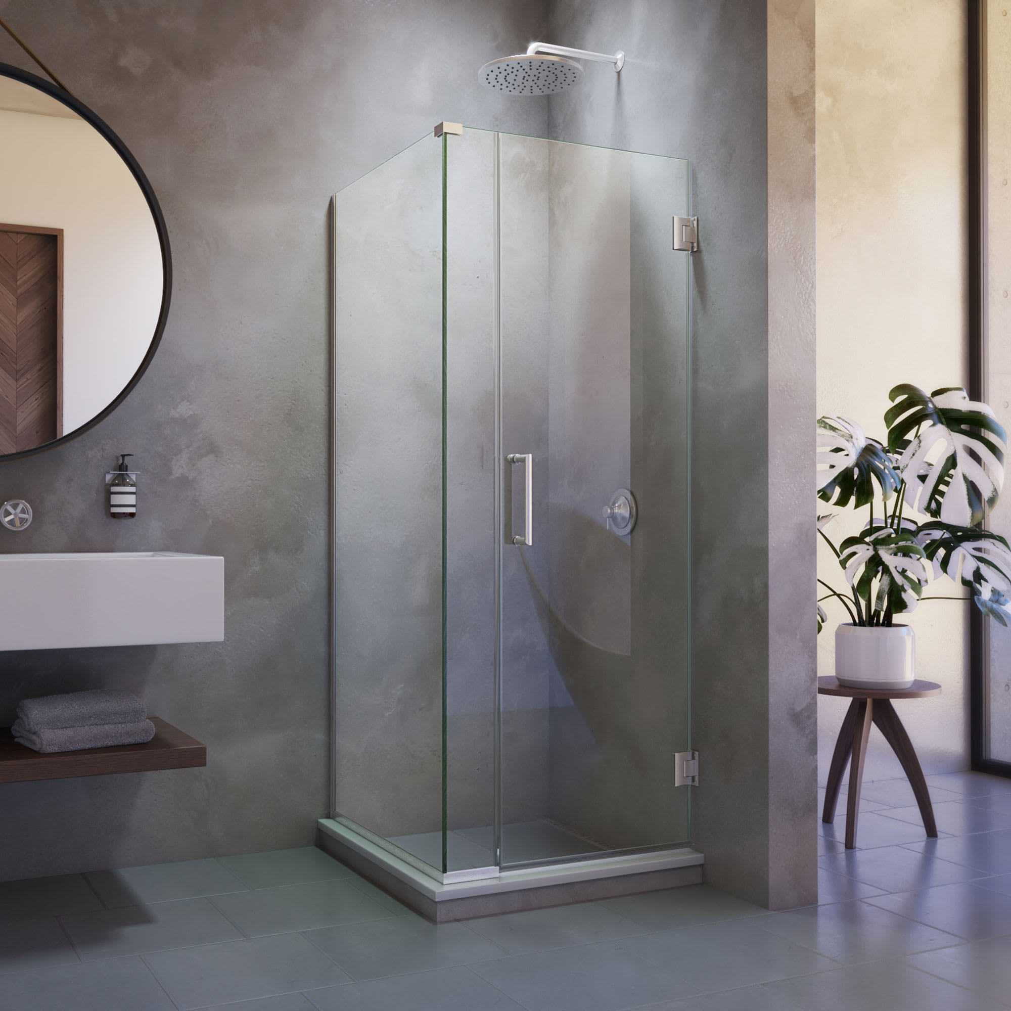 DreamLine Unidoor Plus 34 inch W x 34 3/8 inch D x 72 inch H Frameless ...